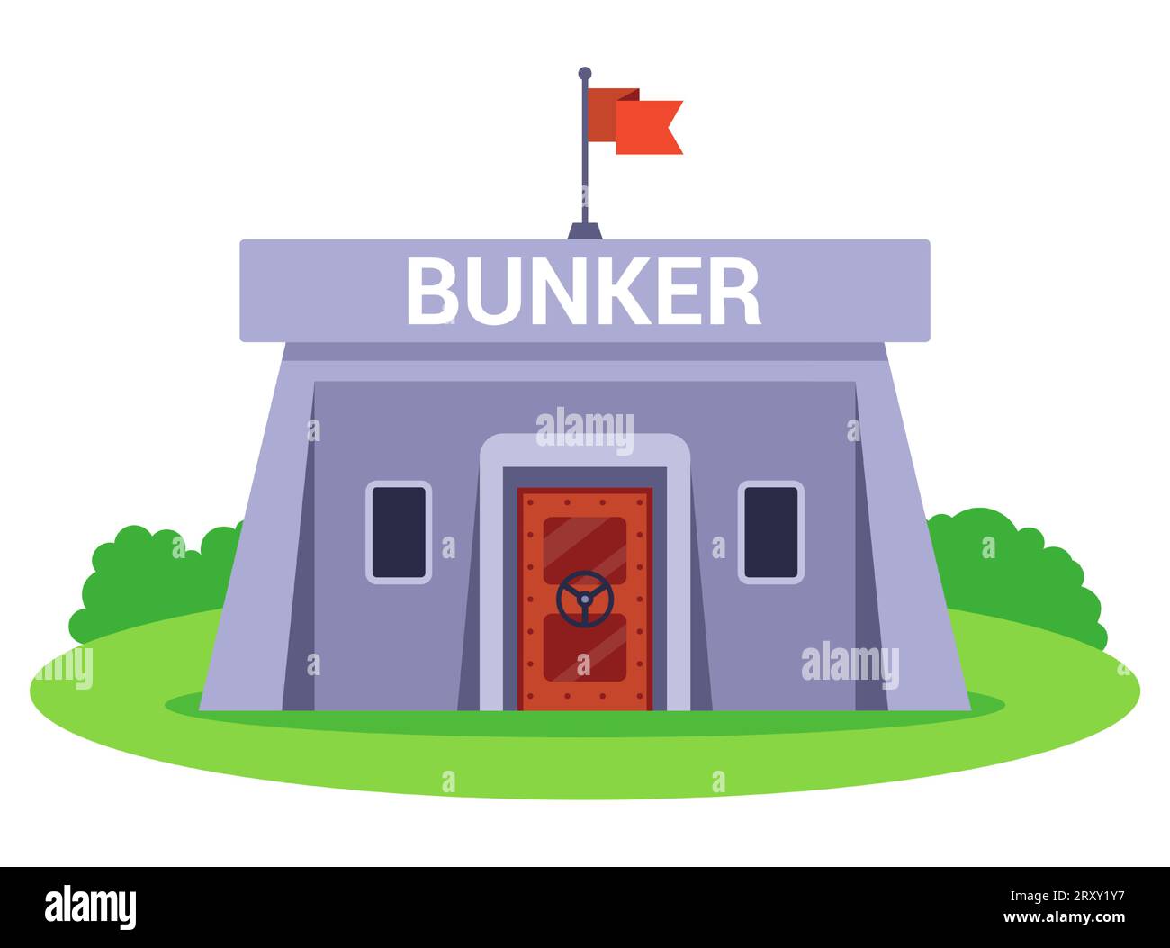 concrete bunker to protect people from missiles. flat vector ...