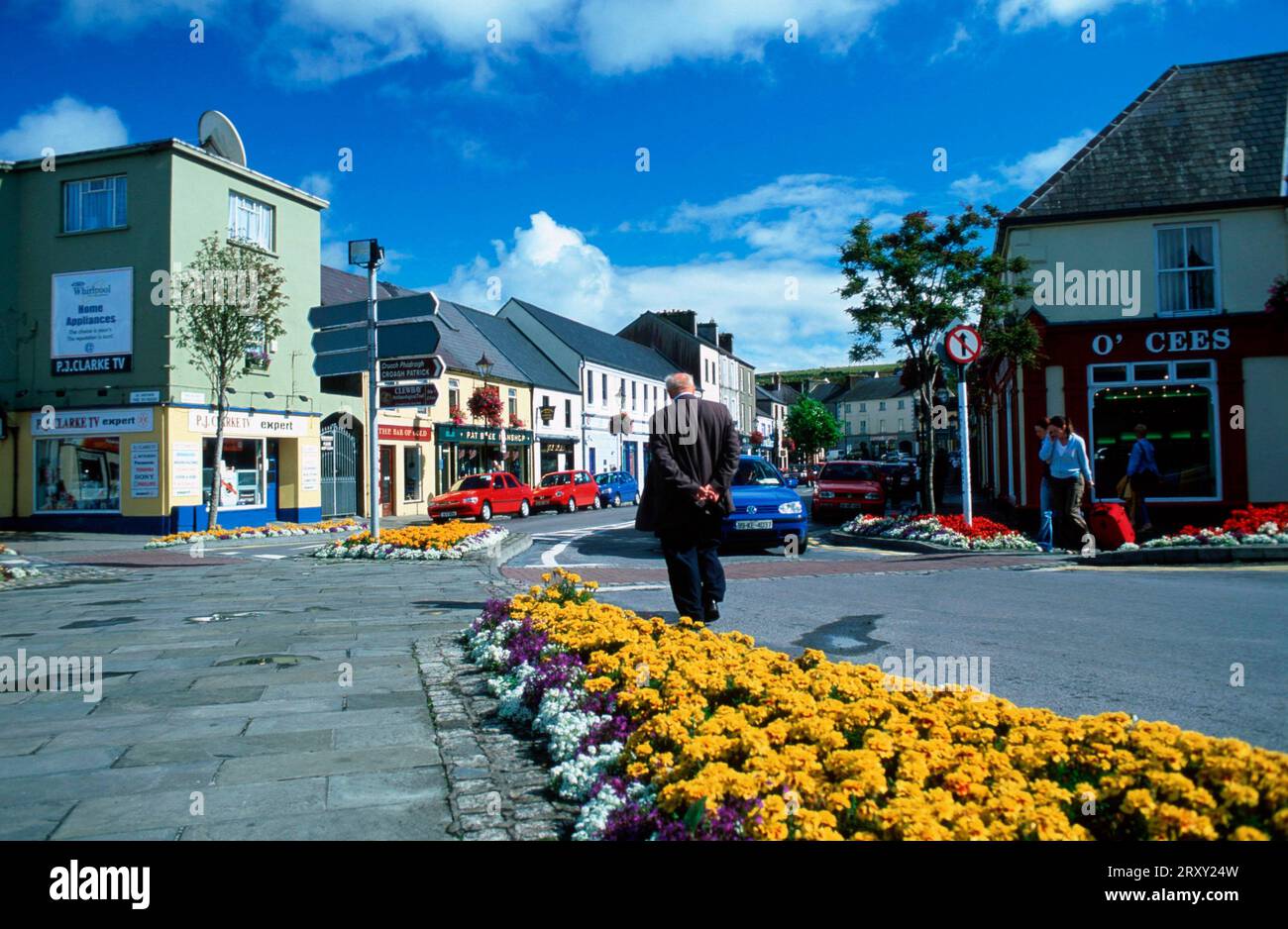 Street scene at Octagon, Westport, County Mayo, Ireland, Street scene ...