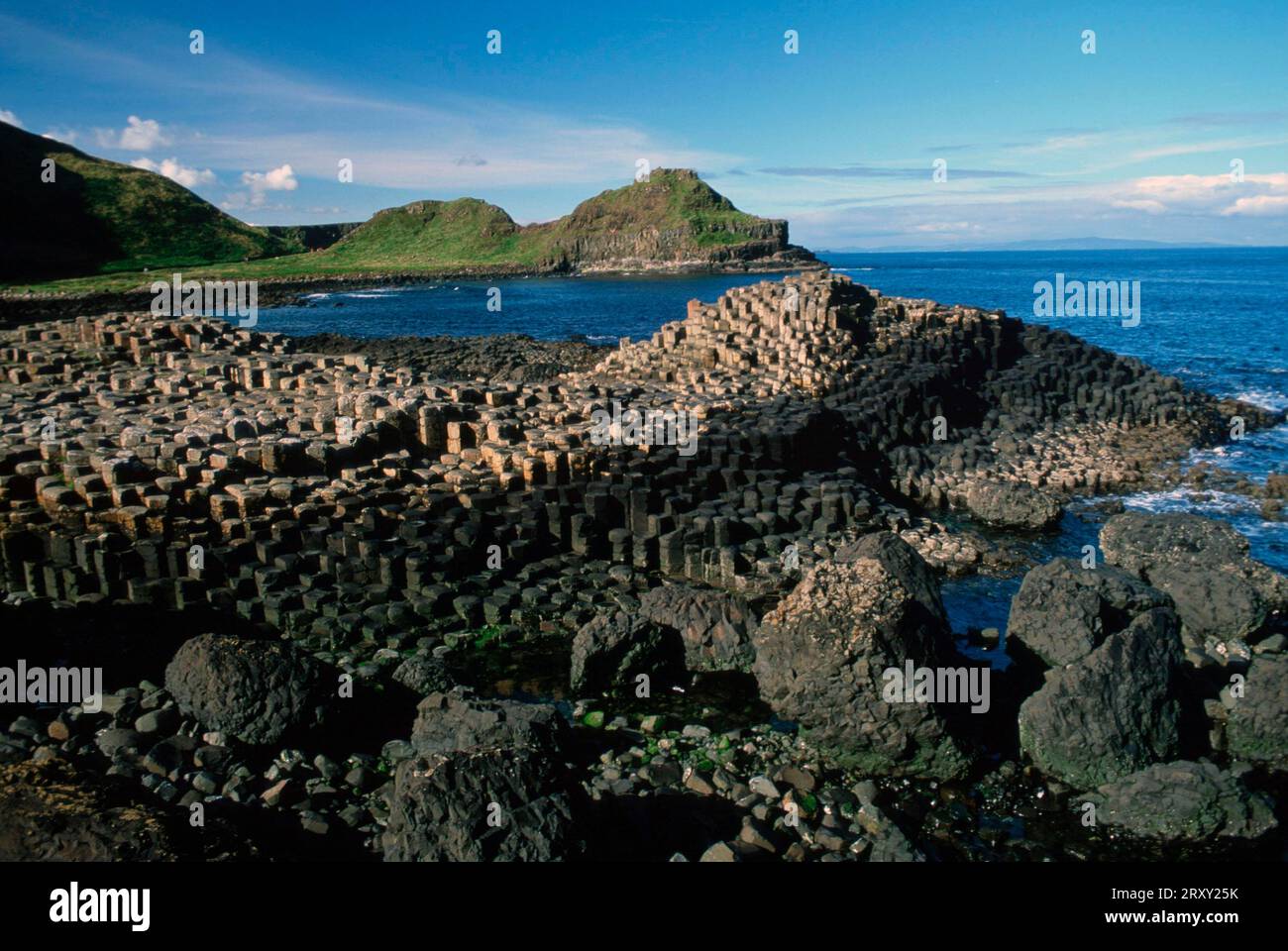 Giants Causeway, a measure of basalt columns at the coast, County ...