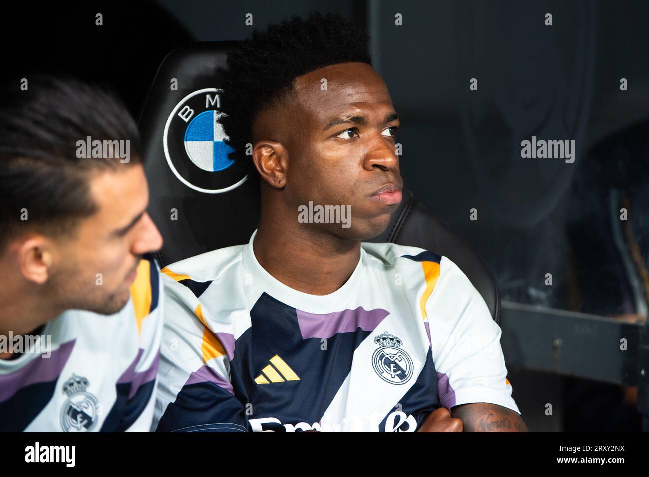 Vinicius Junior (Real Madrid) sitting in the bench before the football ...