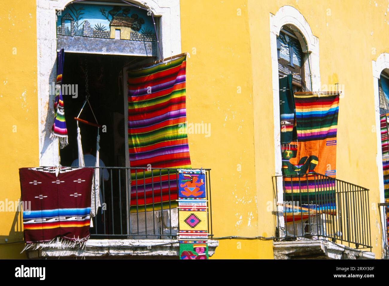 Souvenir rugs, Merida, Yucatan, Mexico Stock Photo - Alamy