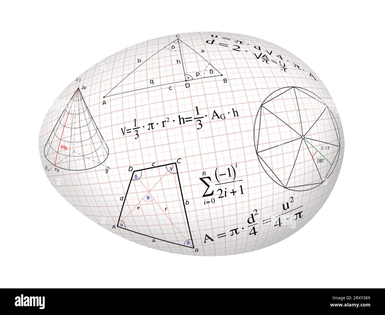 Mathematics formulas on an egg Stock Photo - Alamy