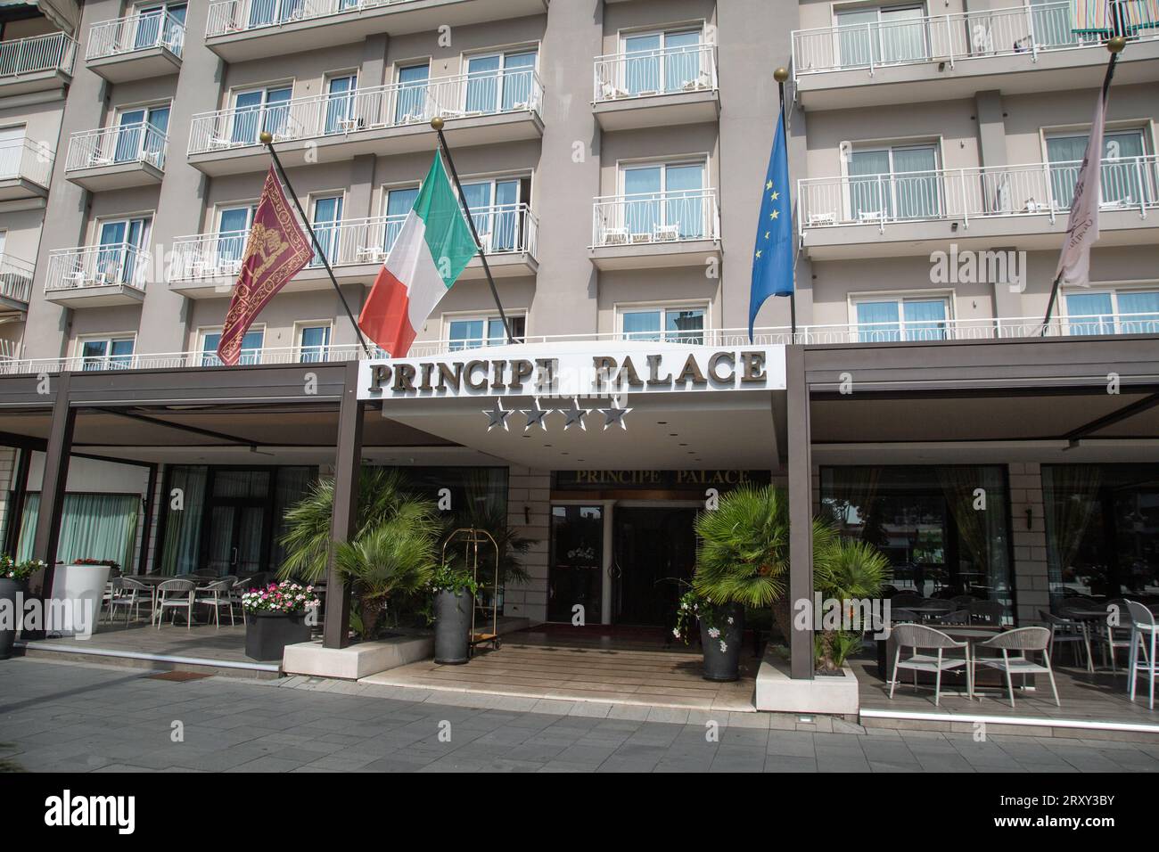 Lido Di Jesolo, Veneto, Italy, September 2023, Frontage of the Principe ...