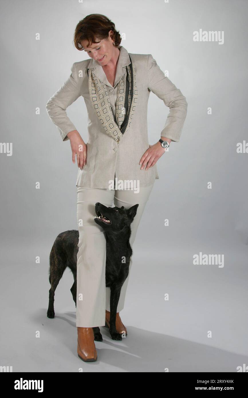 Woman with Dutch Shepherd, dog dancing, Hollandse Herder, woman and ...