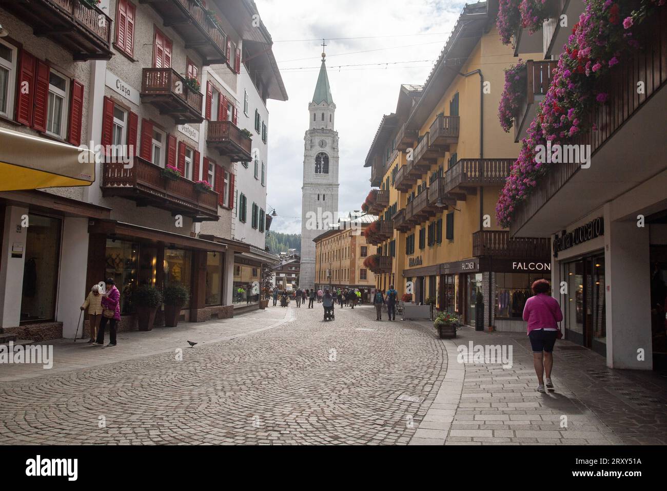 Cortina, Italy, September 14th 2023, a view of the city streets Stock ...