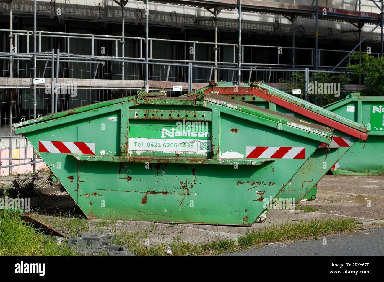 Container, skip for building rubble on a construction site, Germany ...