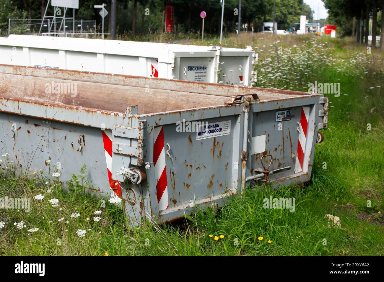 Container, skip for construction waste on a construction site, Germany ...