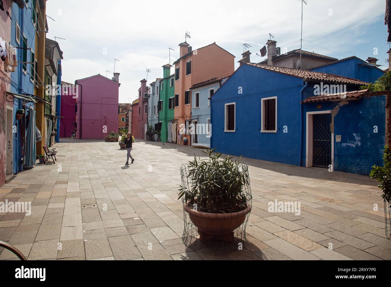 Burano, Veneto, Italy, September 2023, tourists thronging the streets ...
