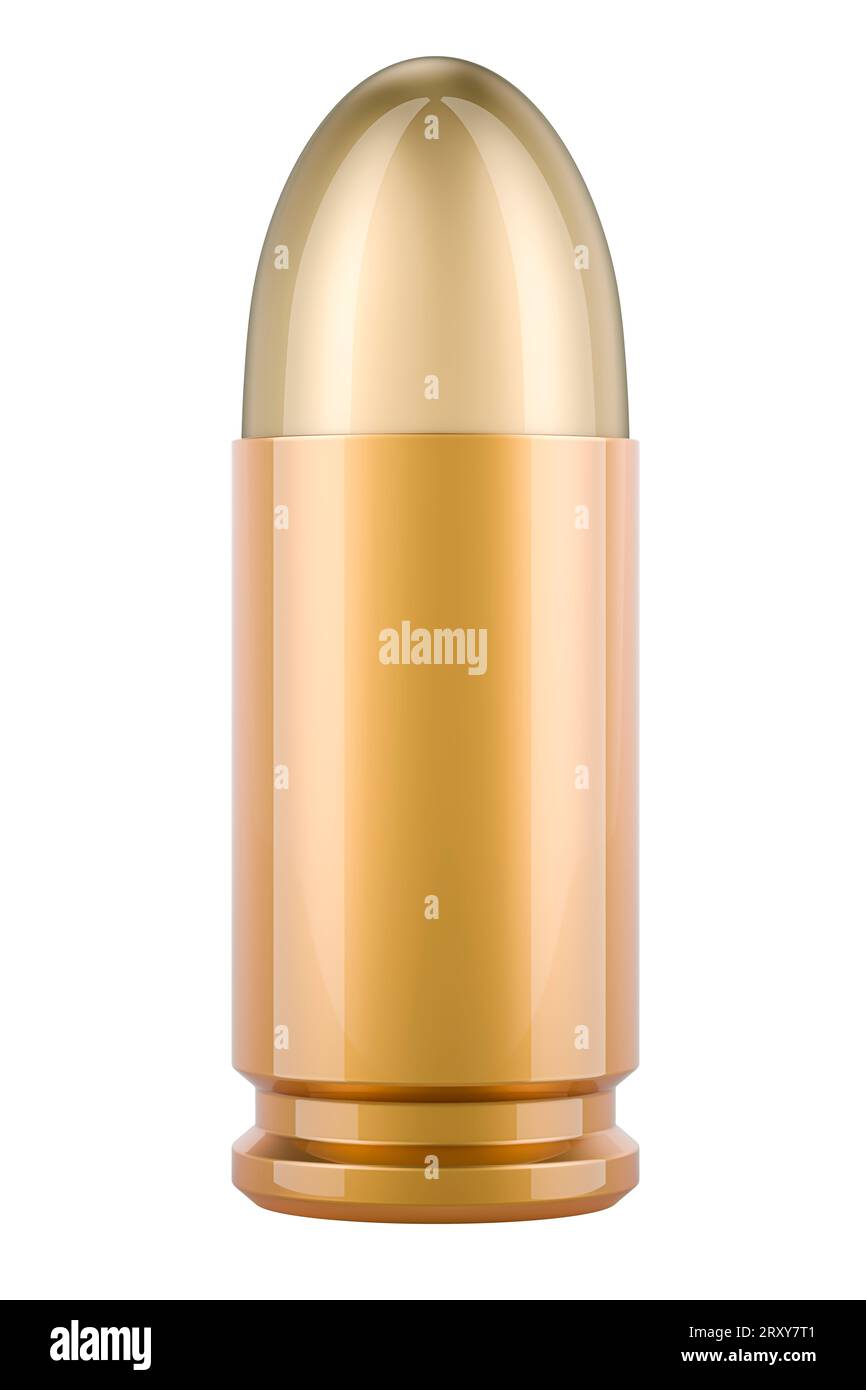 Pistol bullet. 3D rendering isolated on white background Stock Photo ...