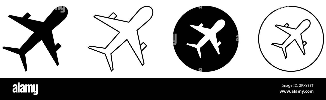 Airplane or plane icons. Transport symbol. Vector illustration isolated ...