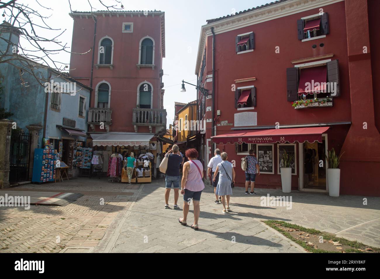 Burano, Veneto, Italy, September 2023, tourists thronging the streets ...