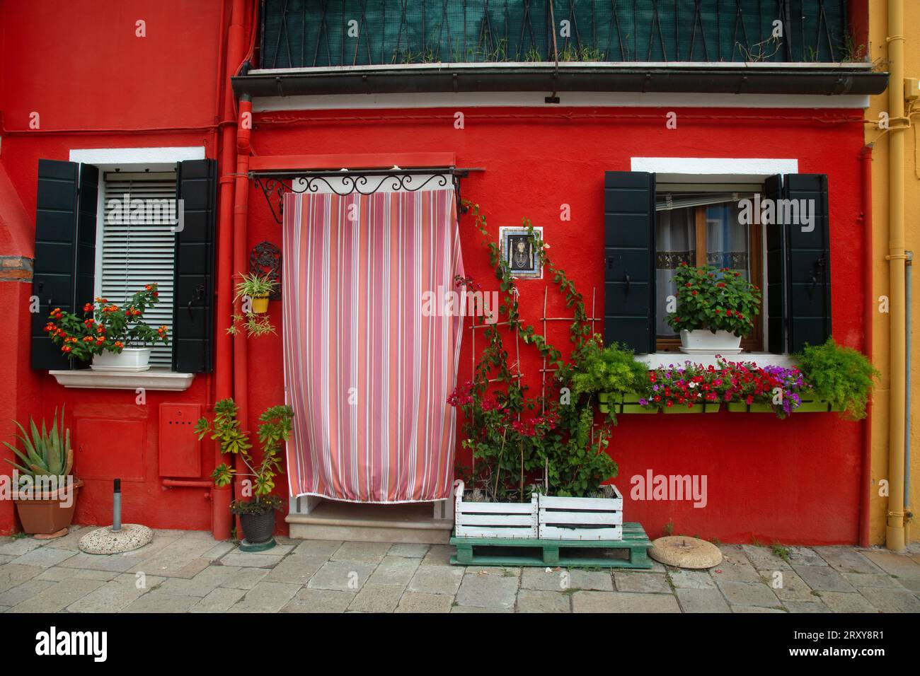 Burano, Veneto, Italy, September 2023, tourists thronging the streets ...
