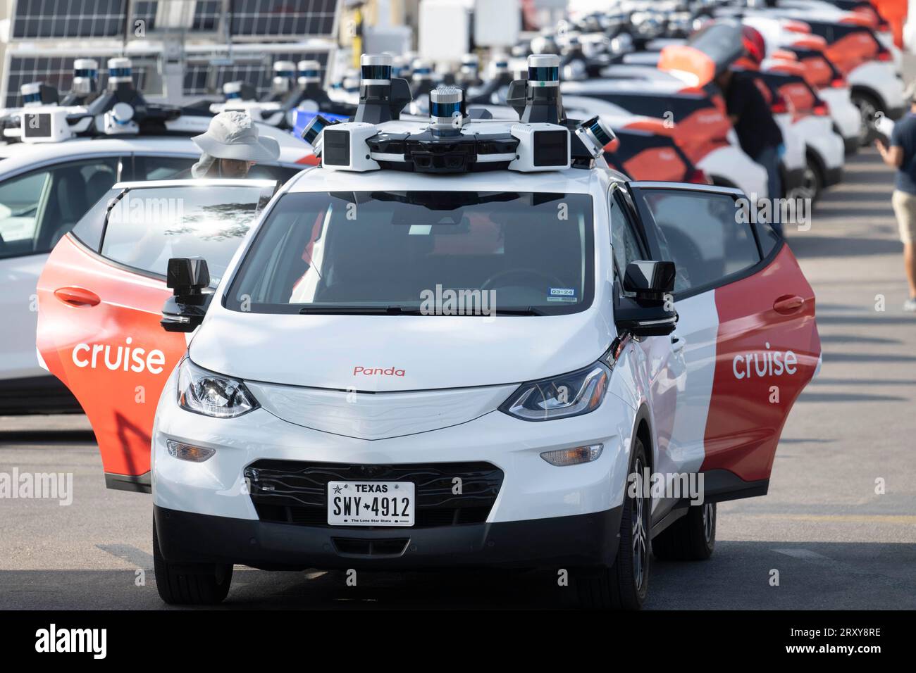 Austin Texas USA, August 31 2023: A Cruise autonomous vehicle (AV ...