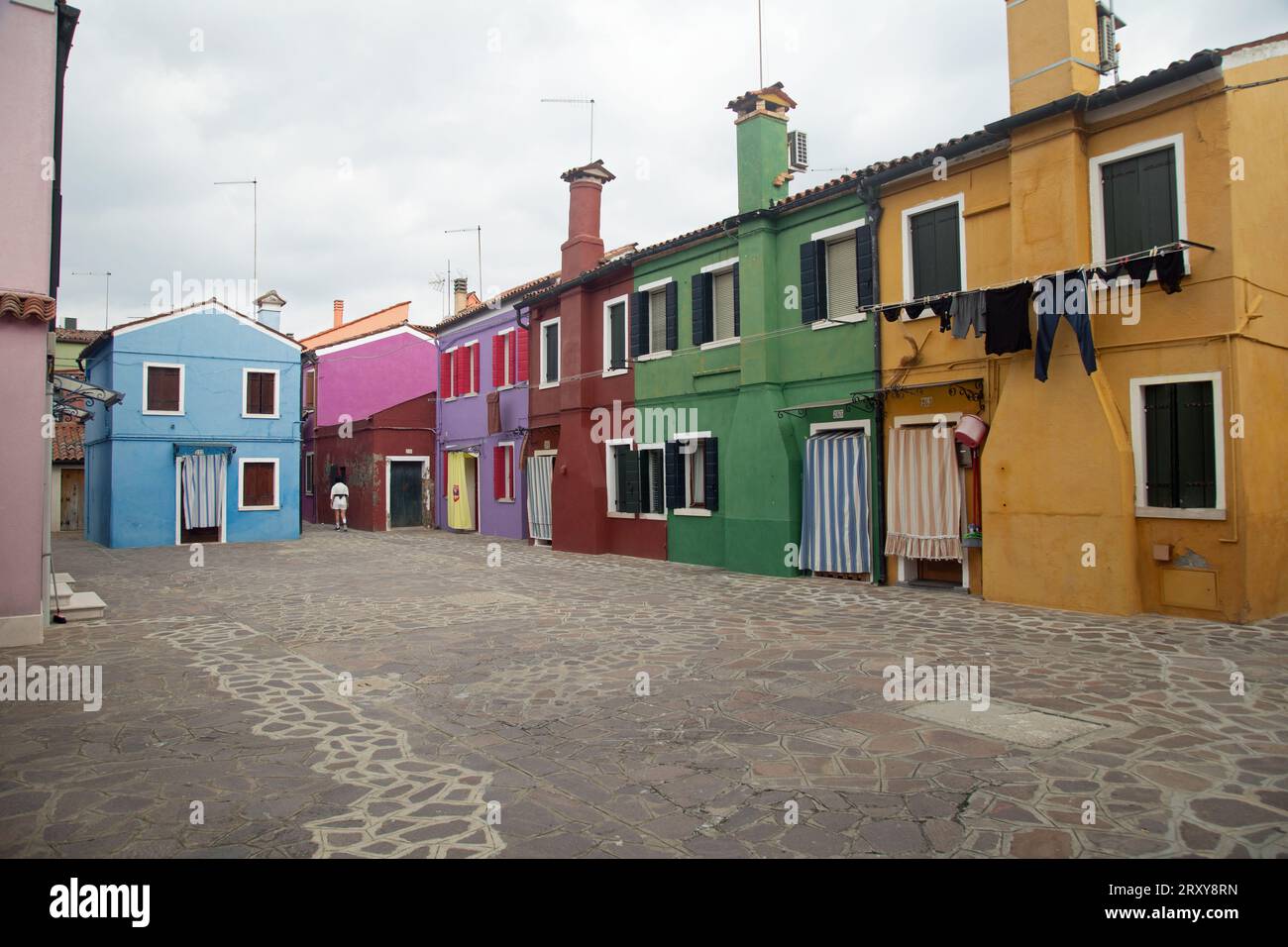 Burano, Veneto, Italy, September 2023, tourists thronging the streets ...