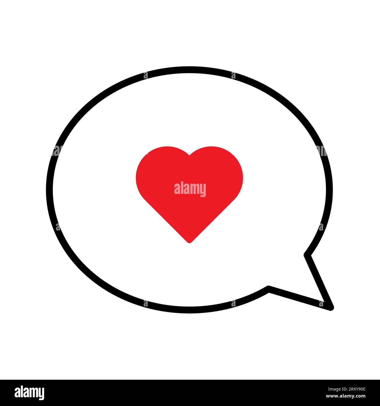 Red Heart In Speech Bubble Design Can Use For Web And Mobile App Vector Illustration Stock