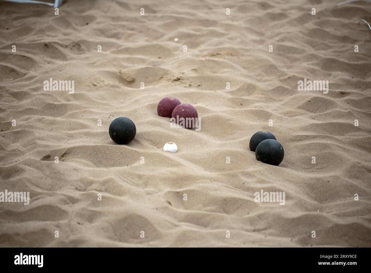 Lido Di Jesolo, Veneto, Italy, September 18th 2023, boules on a sandy ...