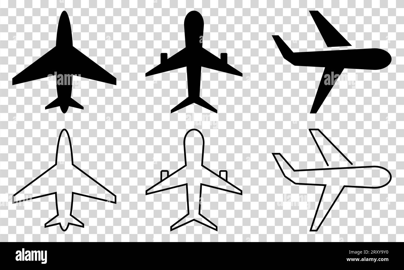Set of airplane icon. Flight transport symbol. Vector illustration ...