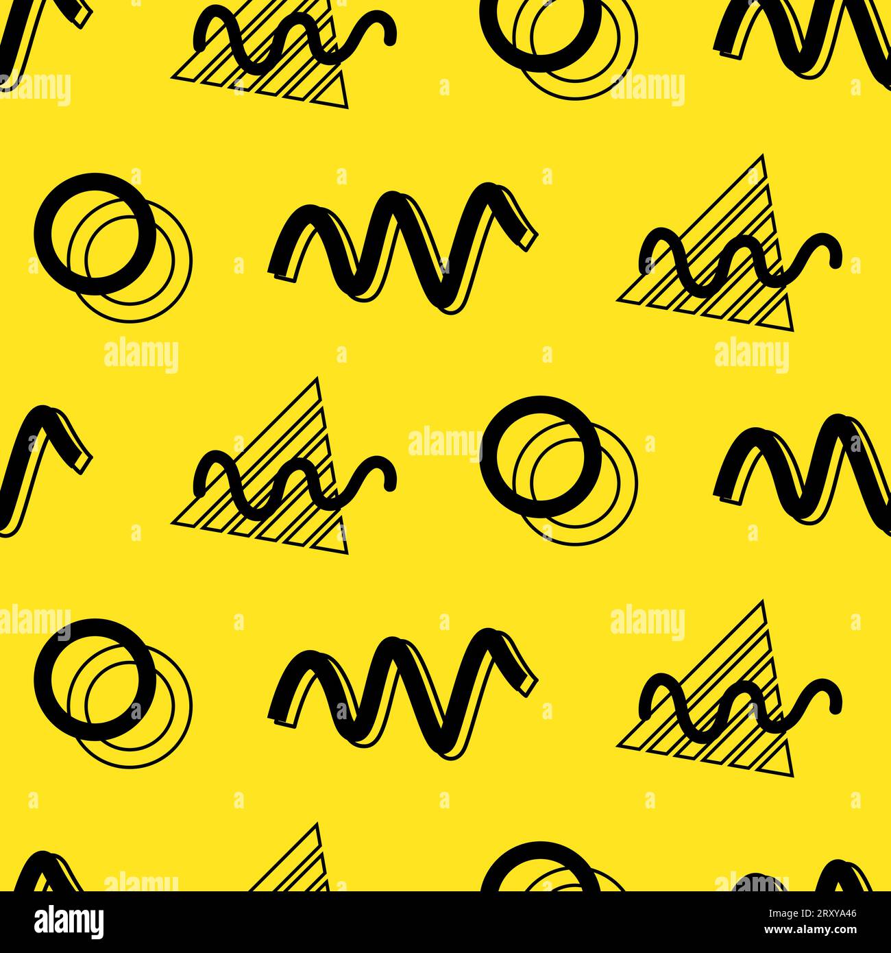 90s Trendy Geometric Memphis Seamless Pattern Stock Vector Image & Art ...