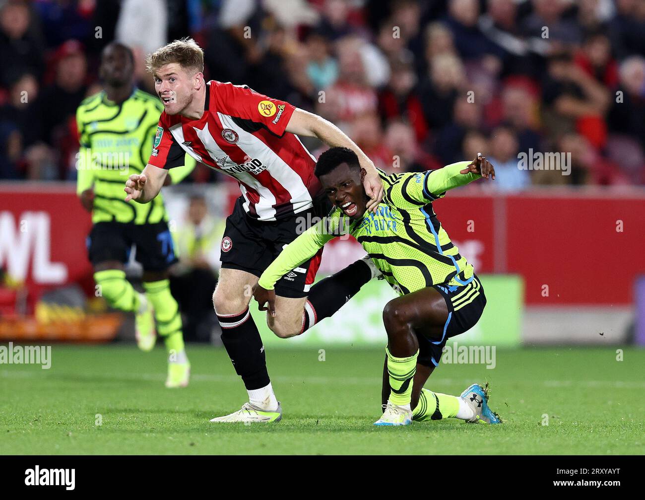 London, England, 27th September 2023. Eddie Nketiah of Arsenal and ...