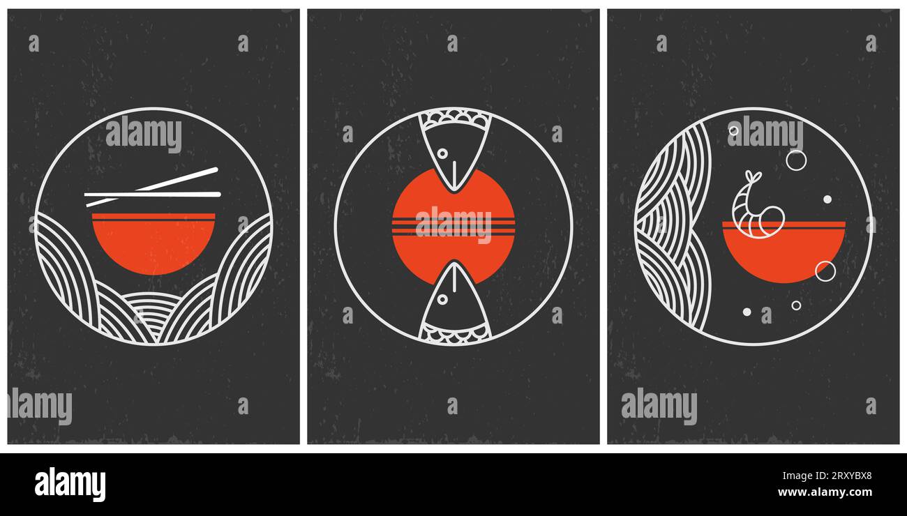 Collection of colorful posters asian food Stock Vector Image & Art - Alamy