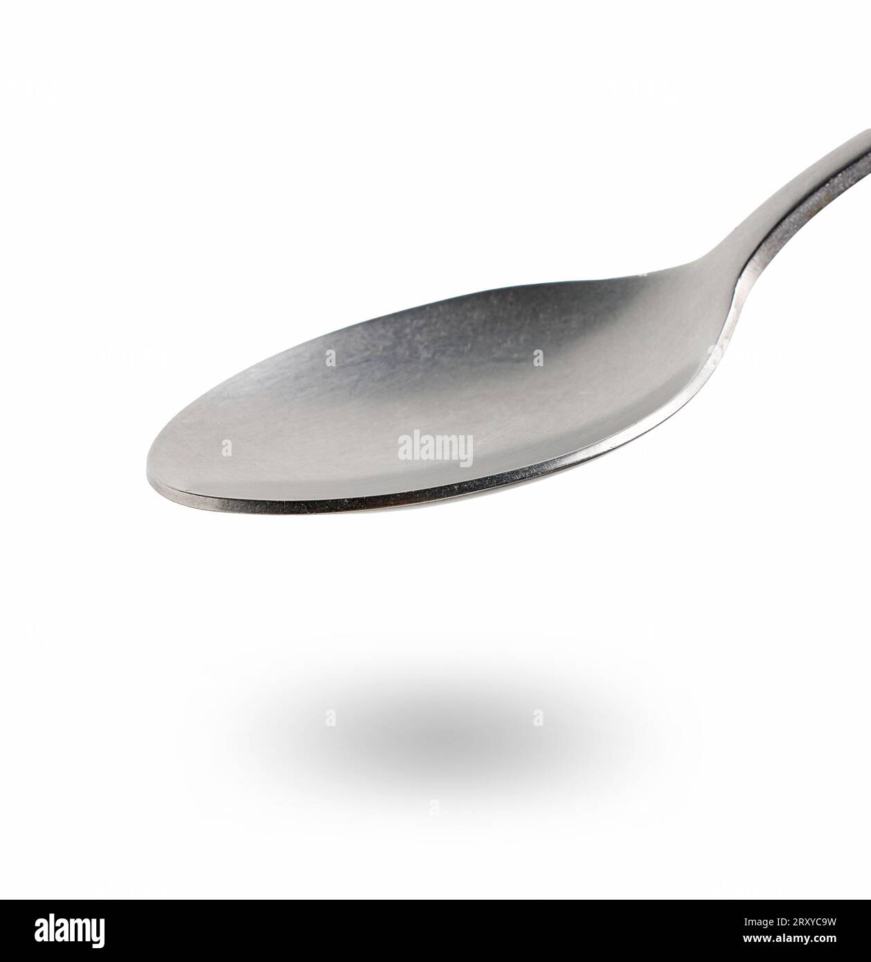 empty spoon with drop shadow isolated on white background Stock Photo ...