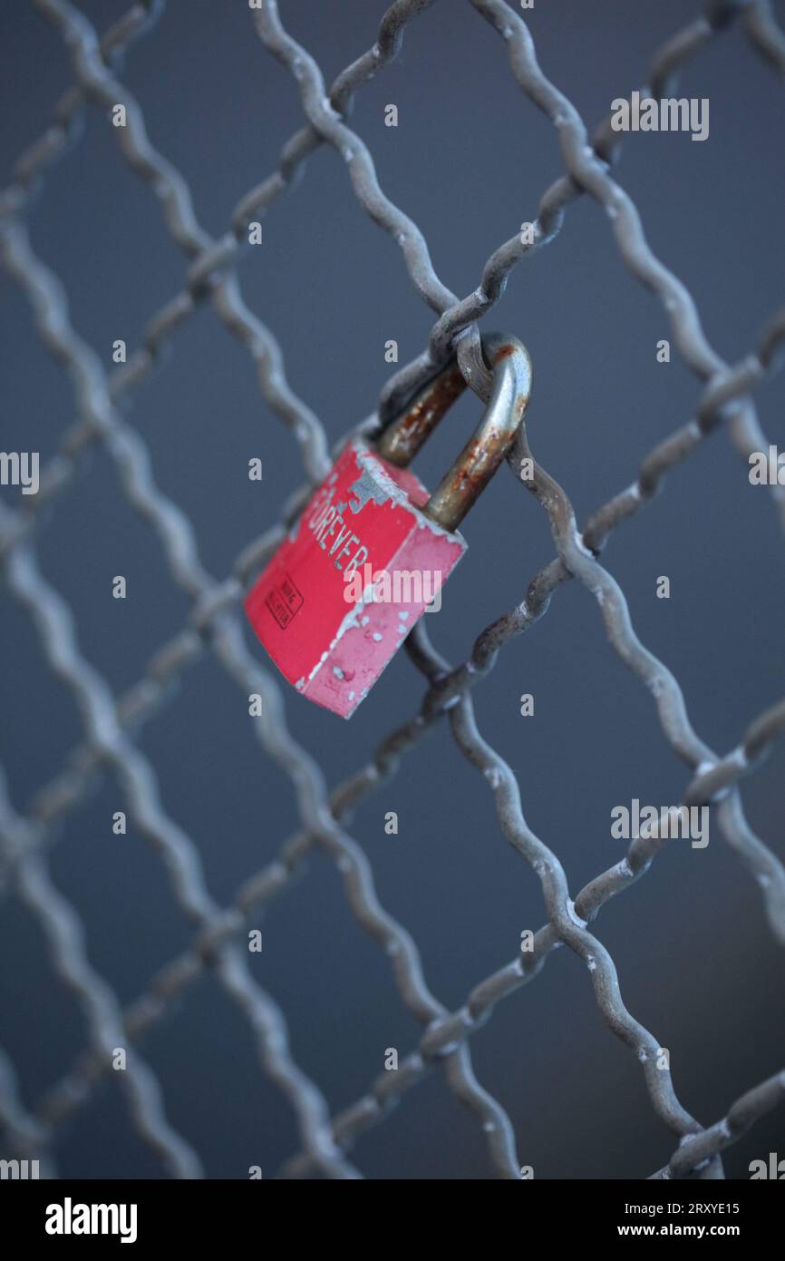 Old and new locks with names and dates written on them couples ...