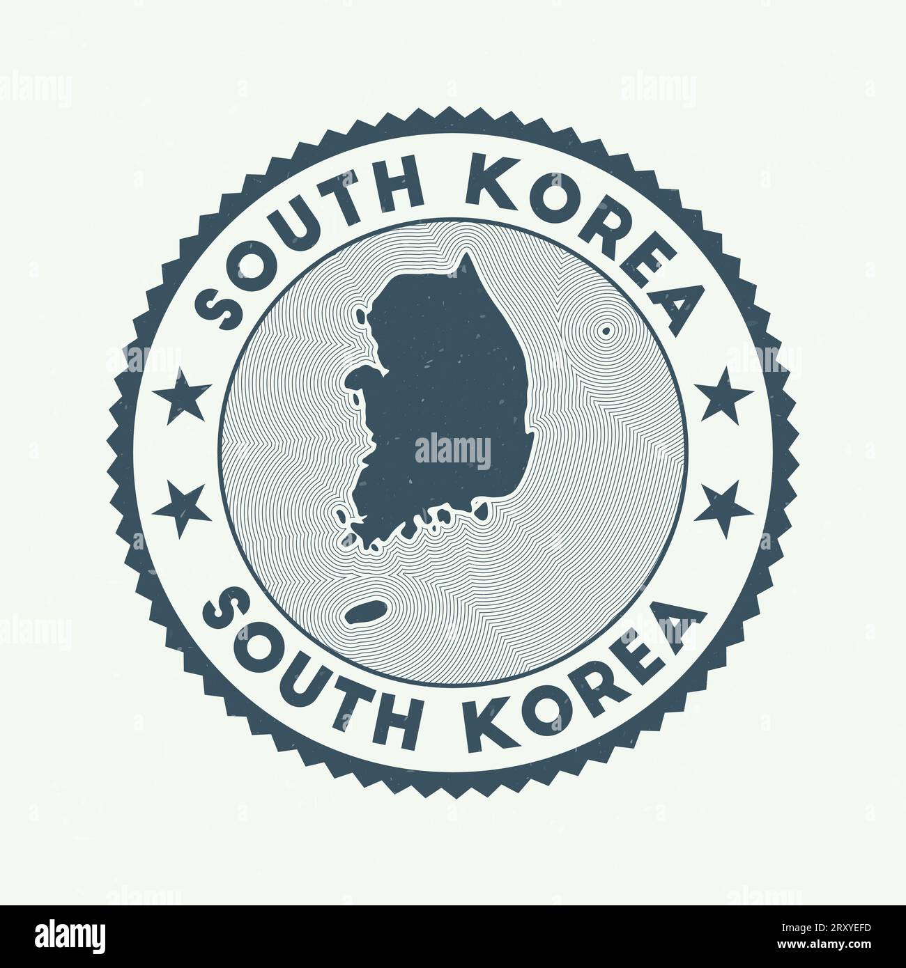South Korea emblem. Country round stamp with shape of South Korea ...