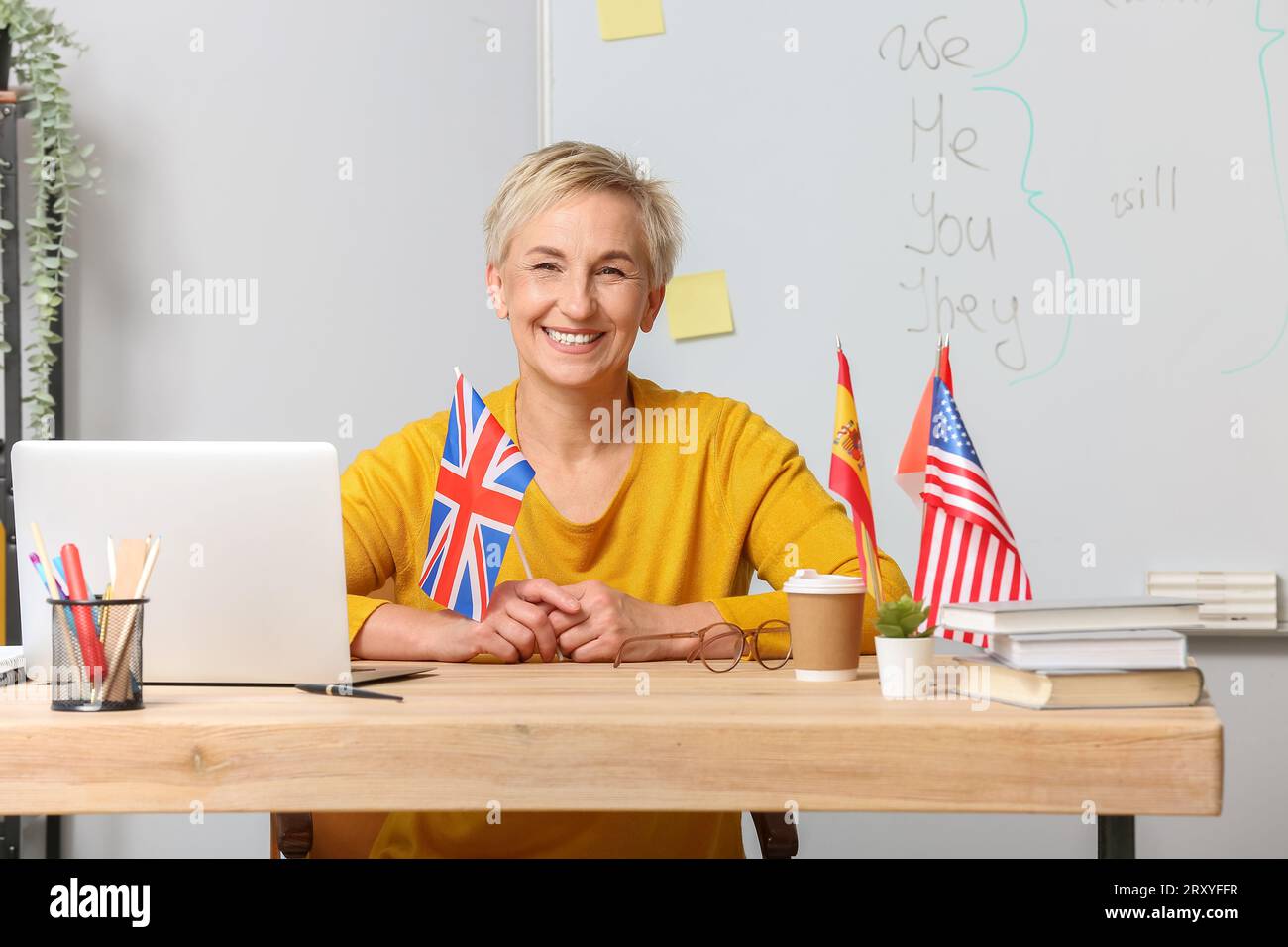 Portrait english teacher desk hi-res stock photography and images - Alamy