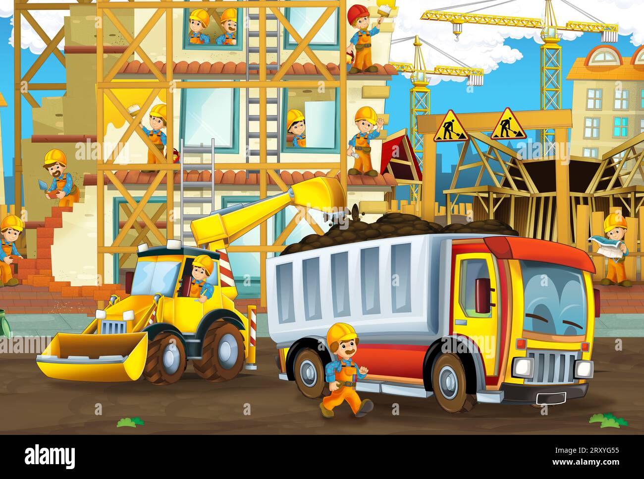 Construction cartoon illustration hi-res stock photography and images ...