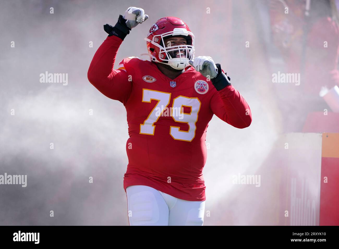 Kansas City Chiefs offensive tackle Donovan Smith (79) is introduced ...
