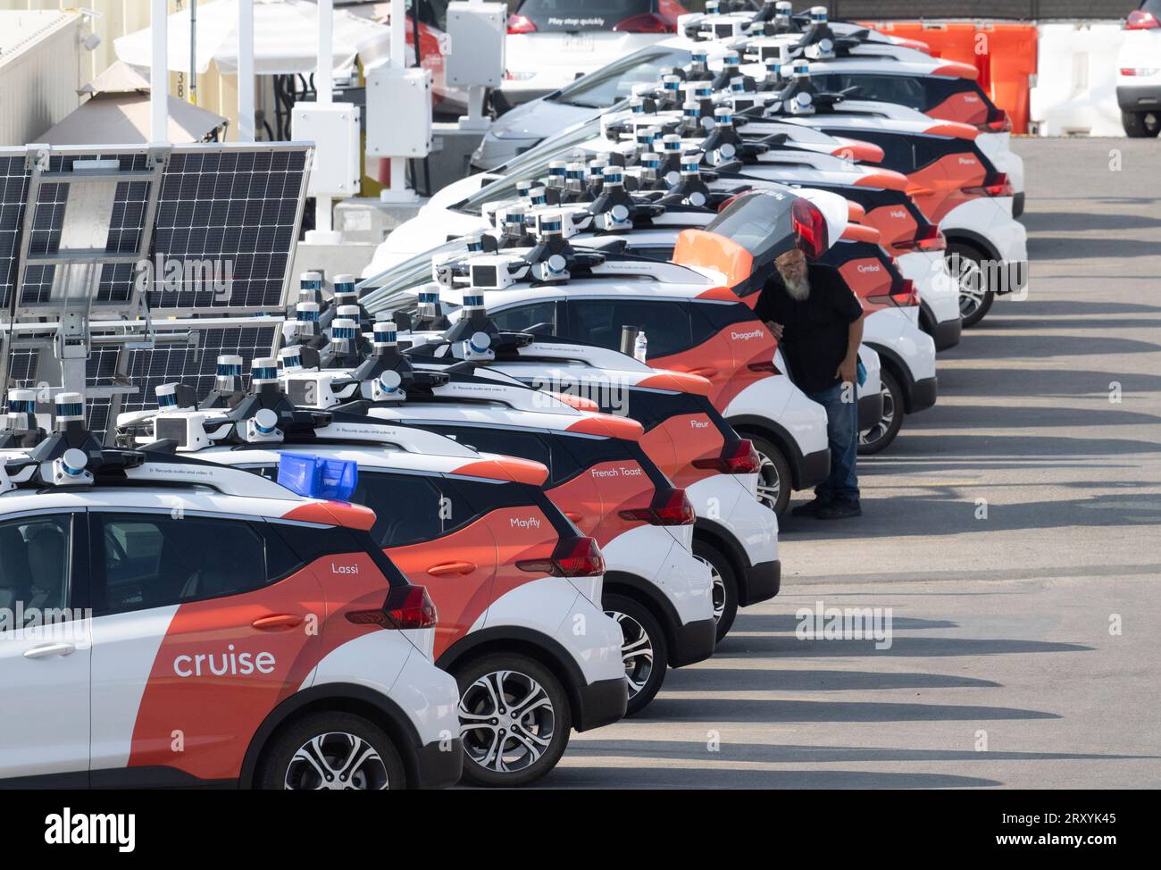 August 30, 2023, Austin, Texas, USA: A large fleet of Cruise autonomous ...