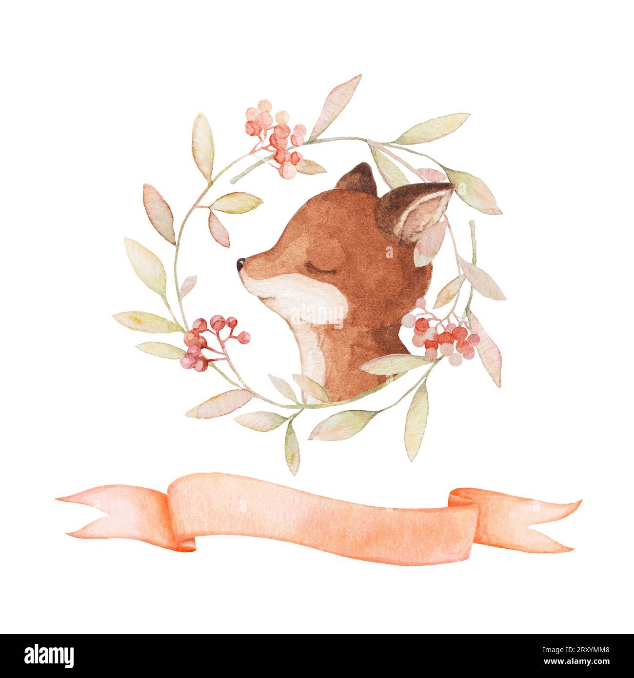 Watercolor Fox Clipart
