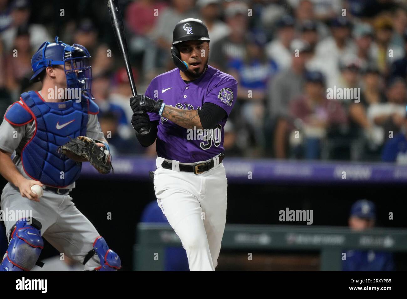Colorado Rockies second baseman Harold Castro (30) in the fifth inning ...