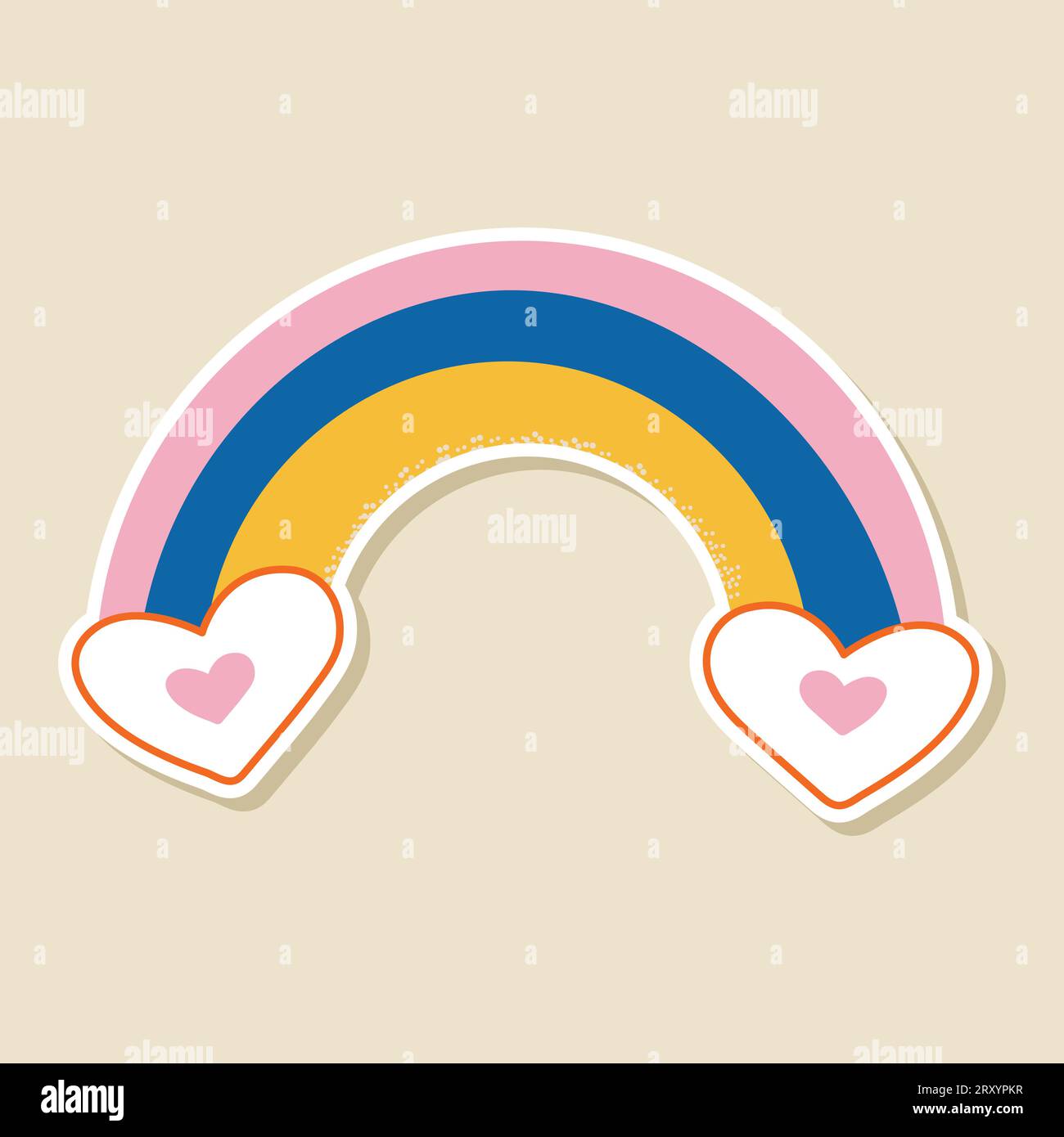 Cute kawaii pink rainbow sticker kid graphic Stock Vector Image & Art ...