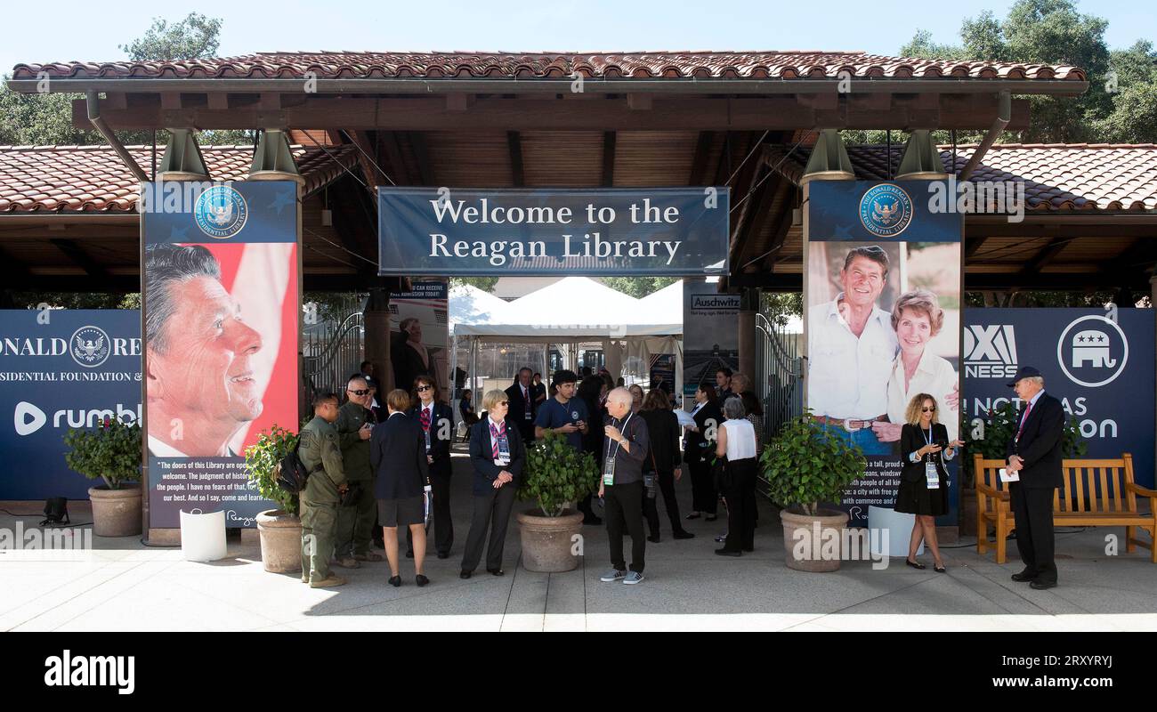September 27, 2023 - Simi Valley, California, USA - The entrance to the ...