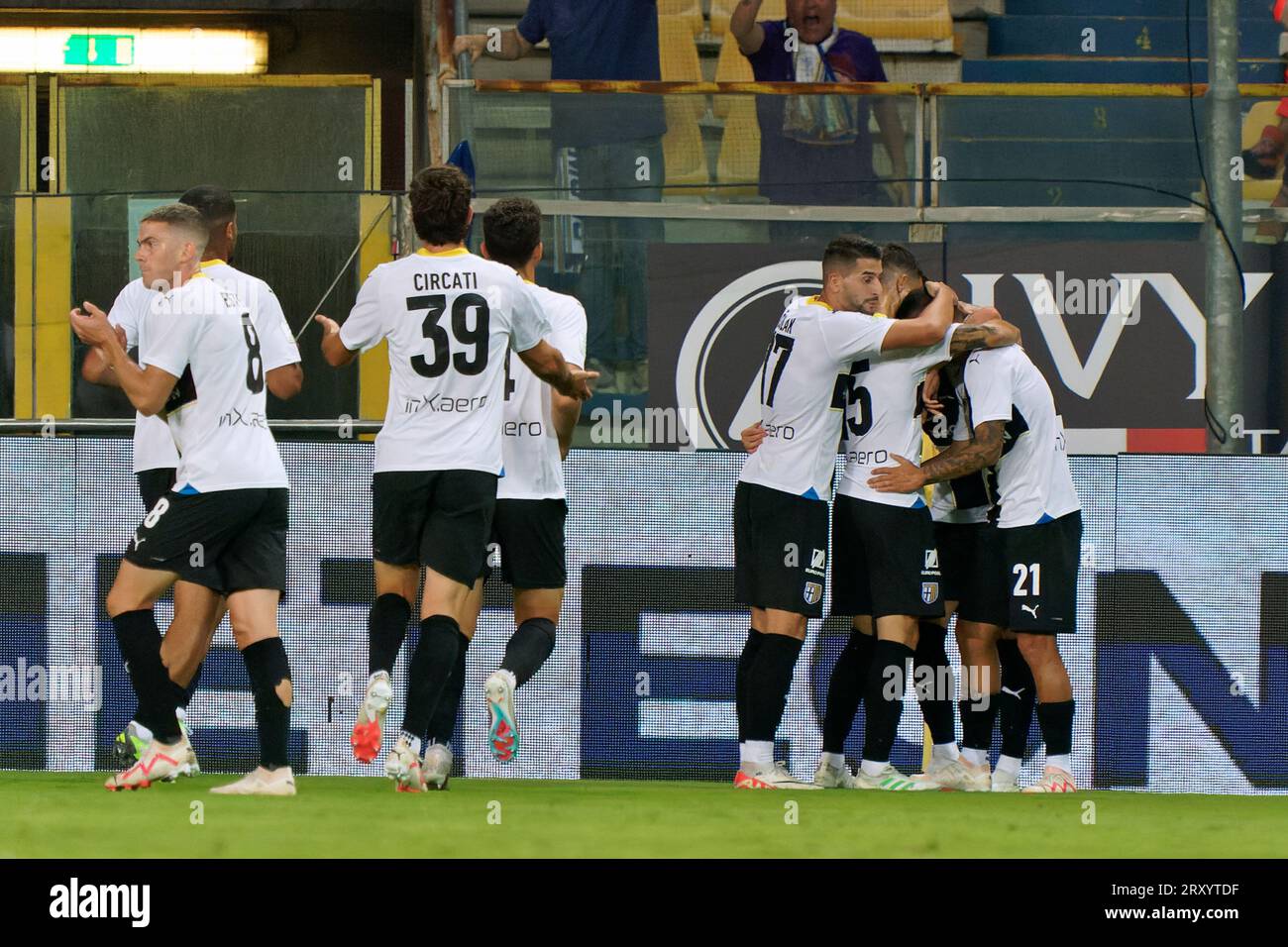Anthony Partipilo (Parma Calcio) celebrates after scoring a goal with ...