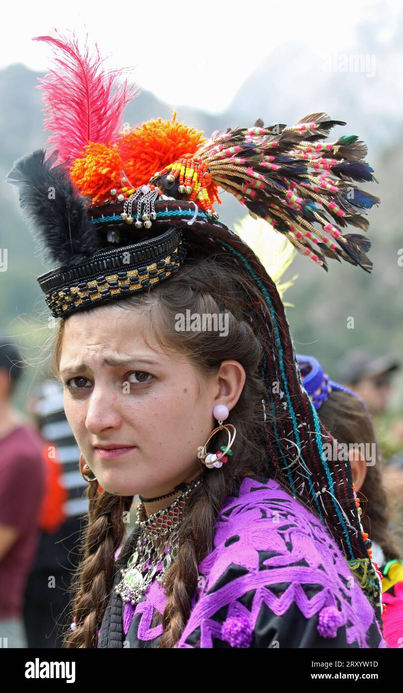 Kalash woman dressed for the Uchaw Summer Festival Stock Photo - Alamy
