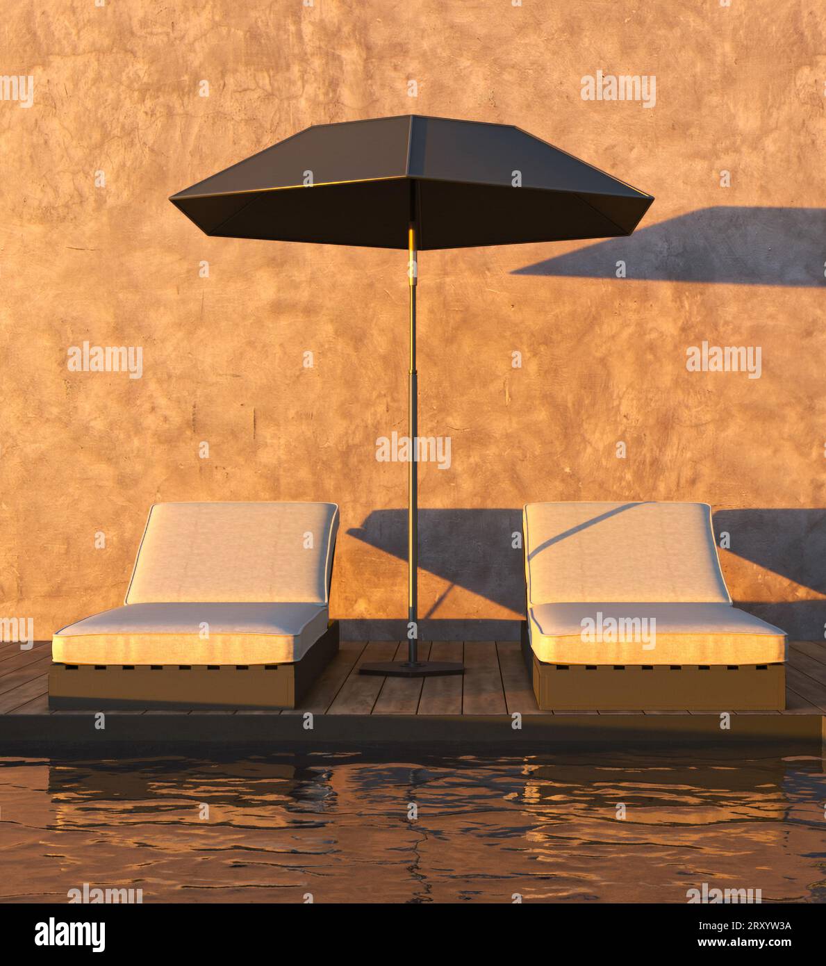 Luxury hotel design. Modern villa outside with beautiful stone wall and ...