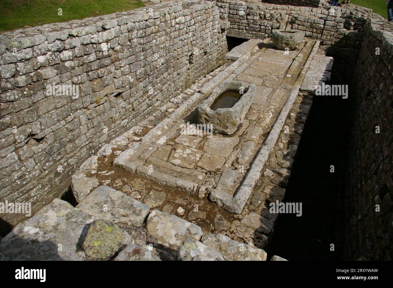 Remains of Roman structures at Housesteads Roman Fort (Vercovicium) on ...