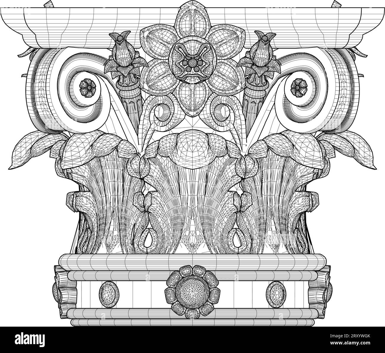 Corinthian Capital Column Vector. Illustration Isolated On White ...