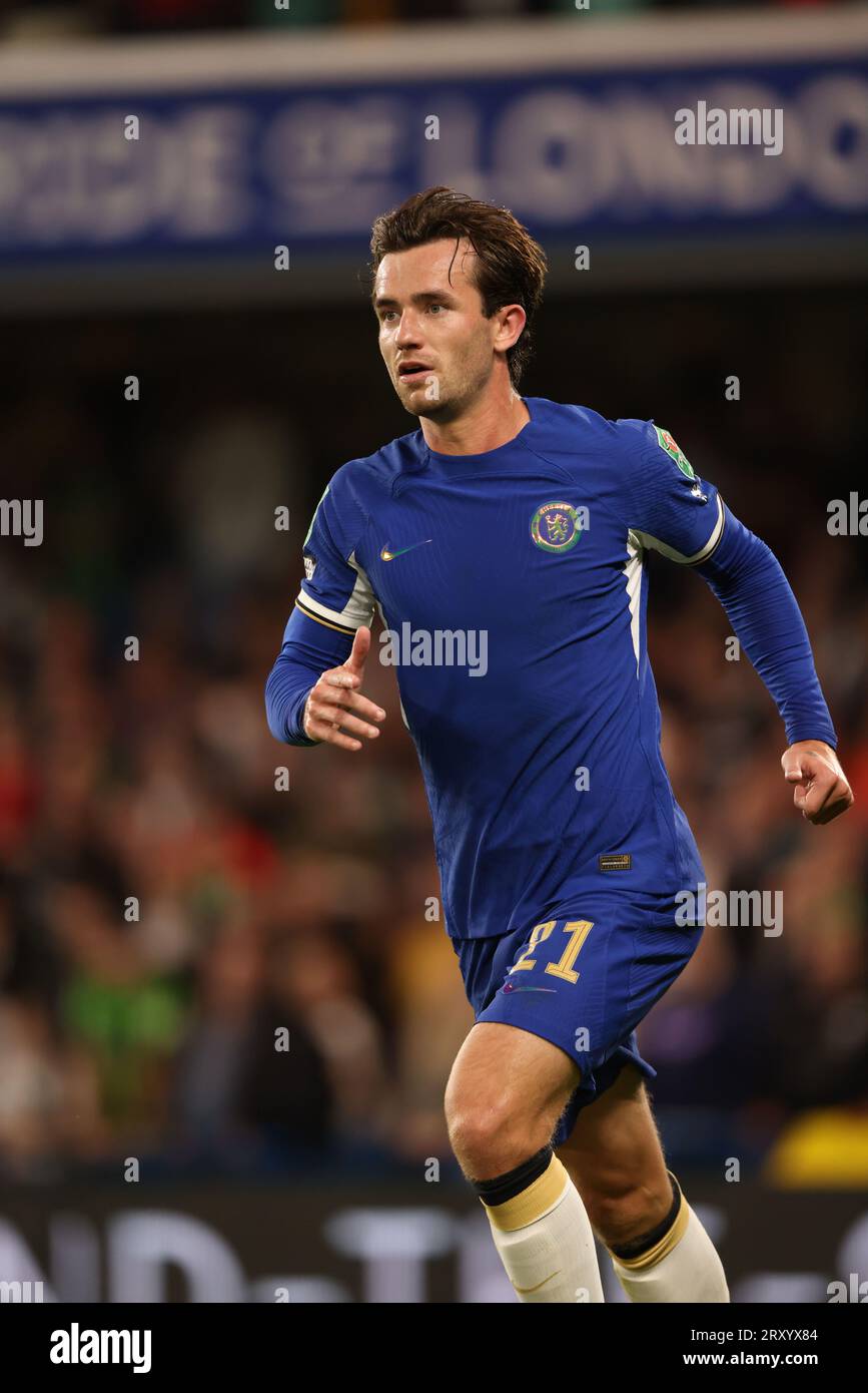 Ben Chilwell (C) at the Chelsea v Brighton and Hove Albion EFL Carabao ...