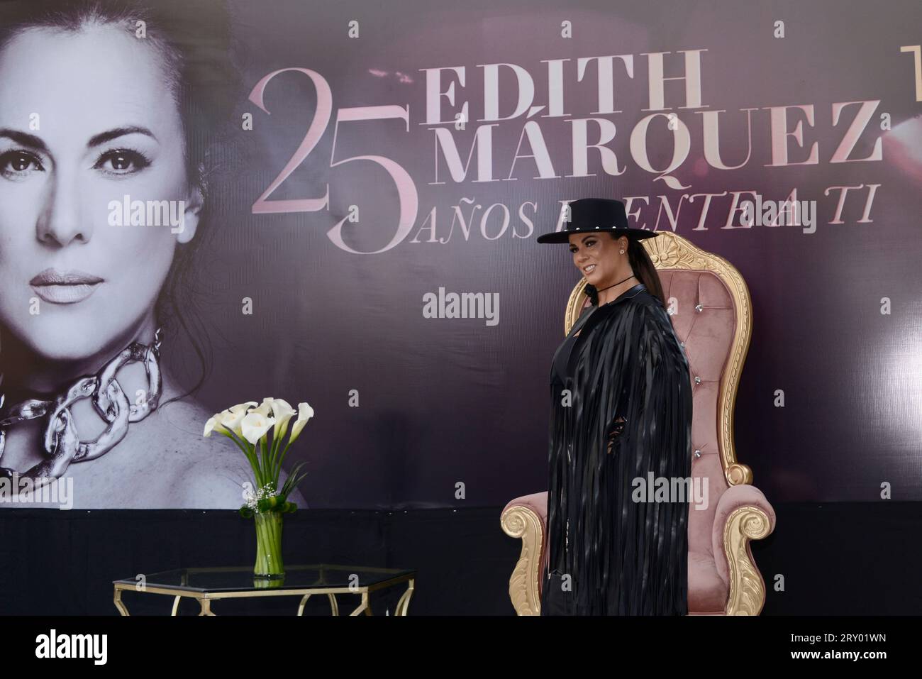 September 27, 2023, Mexico City, Mexico: Singer Edith Marquez attends a ...