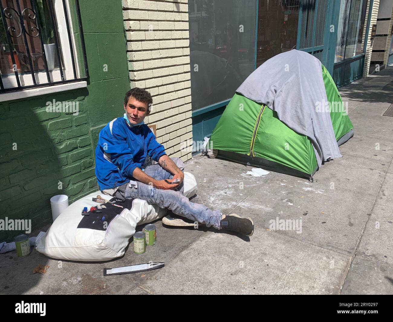 August 16, 2023, San Francisco, California, USA: A homeless drug user ...