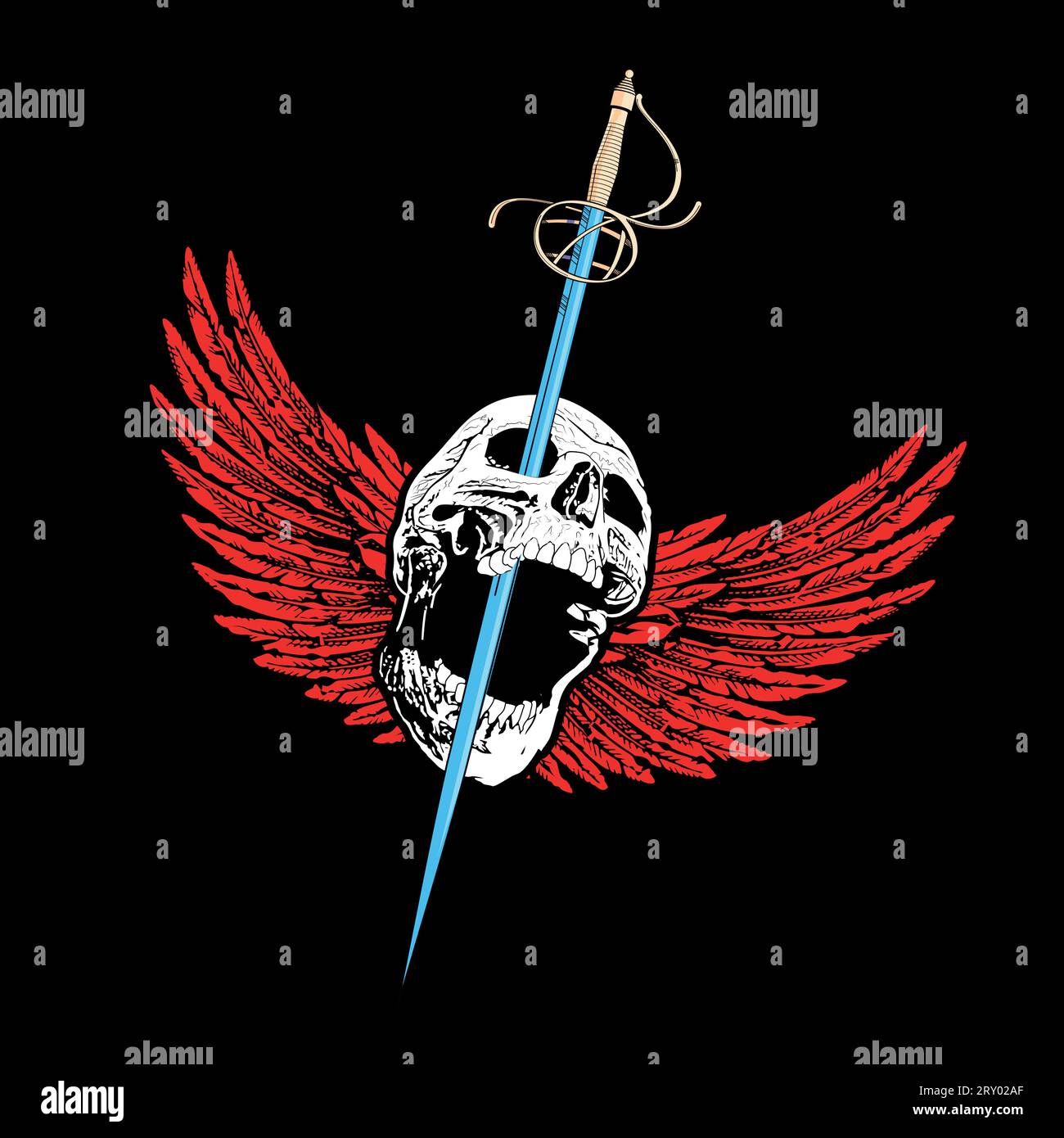 Winged skull hi-res stock photography and images - Alamy