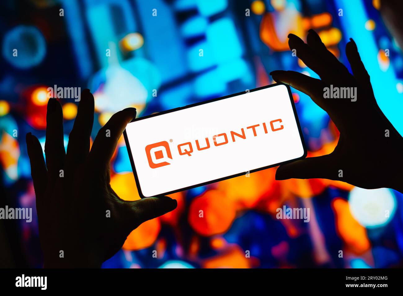 In this photo illustration, the Quontic Bank logo is displayed on a ...