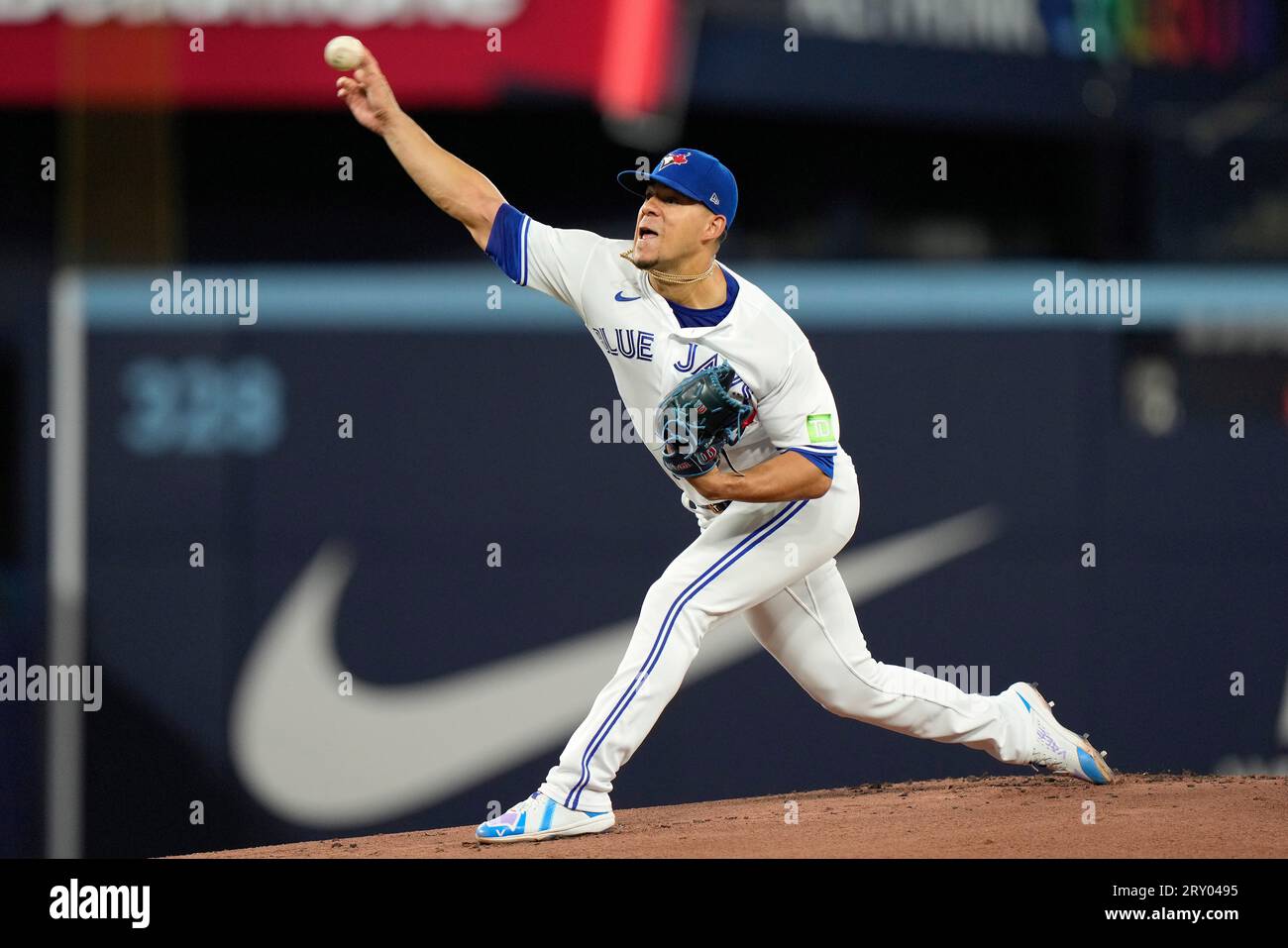 Toronto, Wednesday, Sept. 27, 2023. Toronto Blue Jays starting pitcher ...