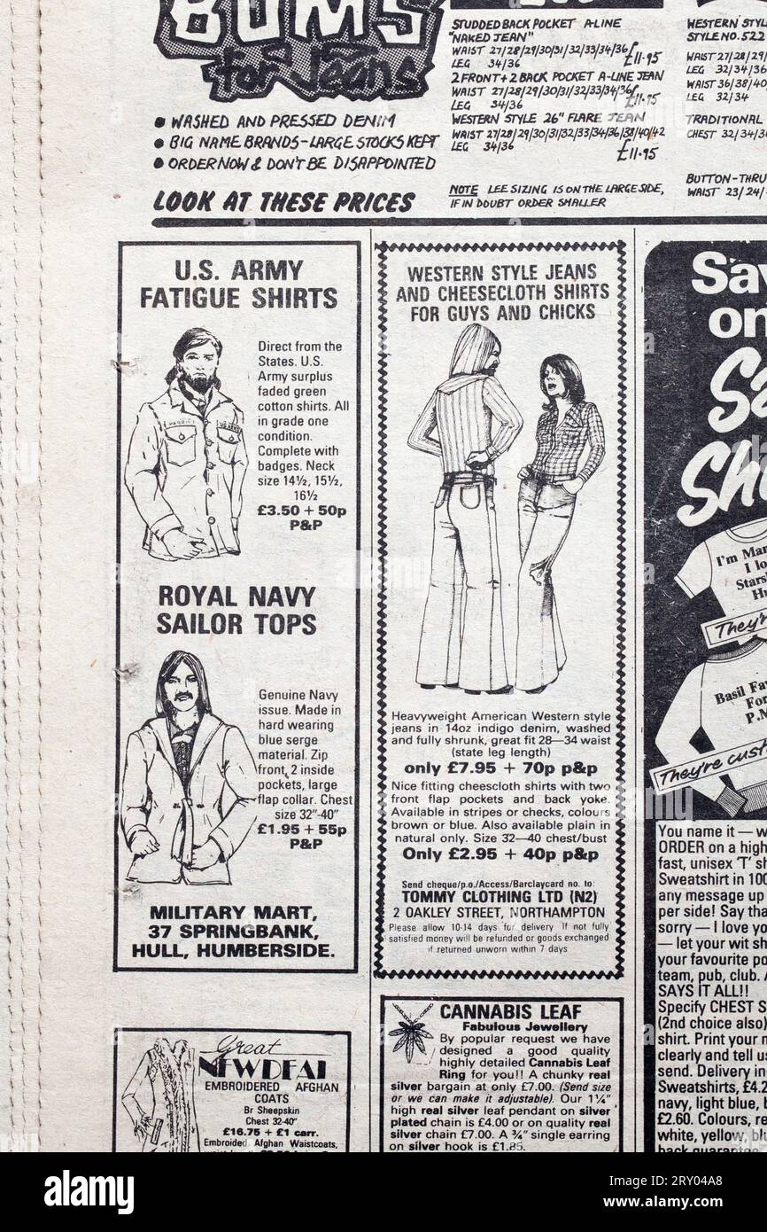 Advert for Clothing 1970s issue of NME New Musical Express Music Paper ...