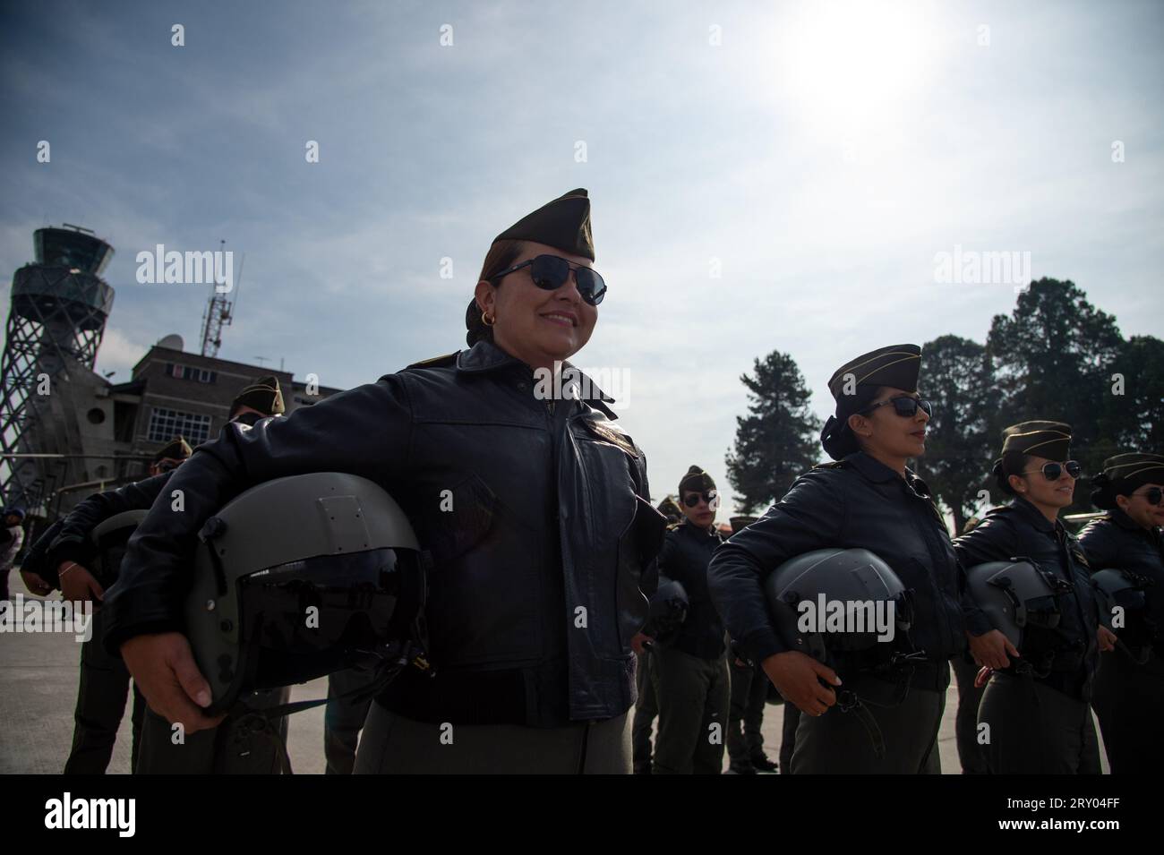 Colombian police women pilots during an event at the CATAM - Airbase in ...