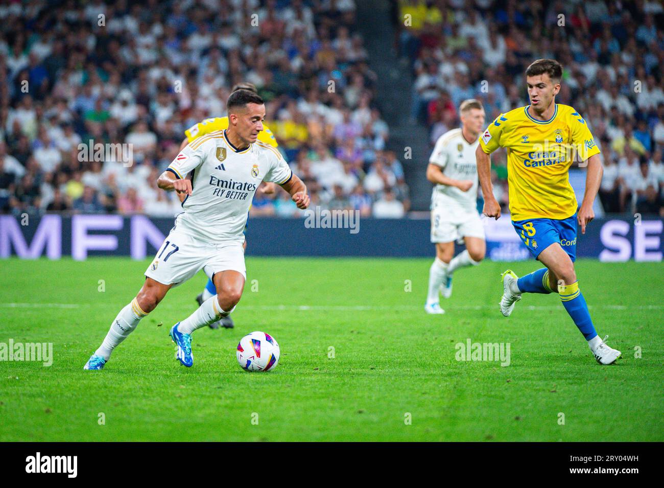 Madrid, Spain, 27/09/2023, Lucas Vazquez (Real Madrid) in action ...