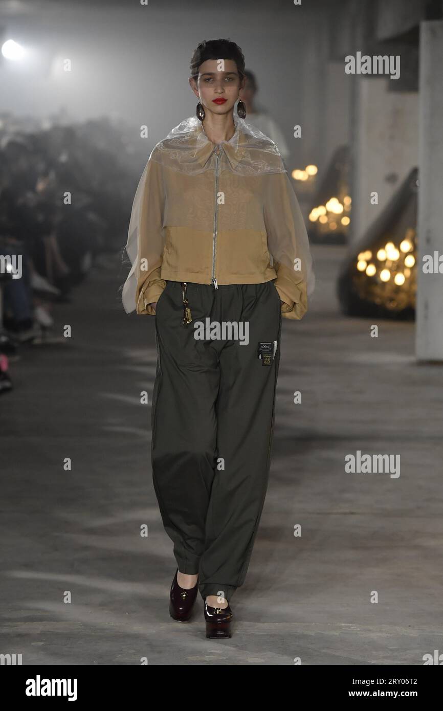 A model walks at the Undercover fashion show during the Spring Summer ...